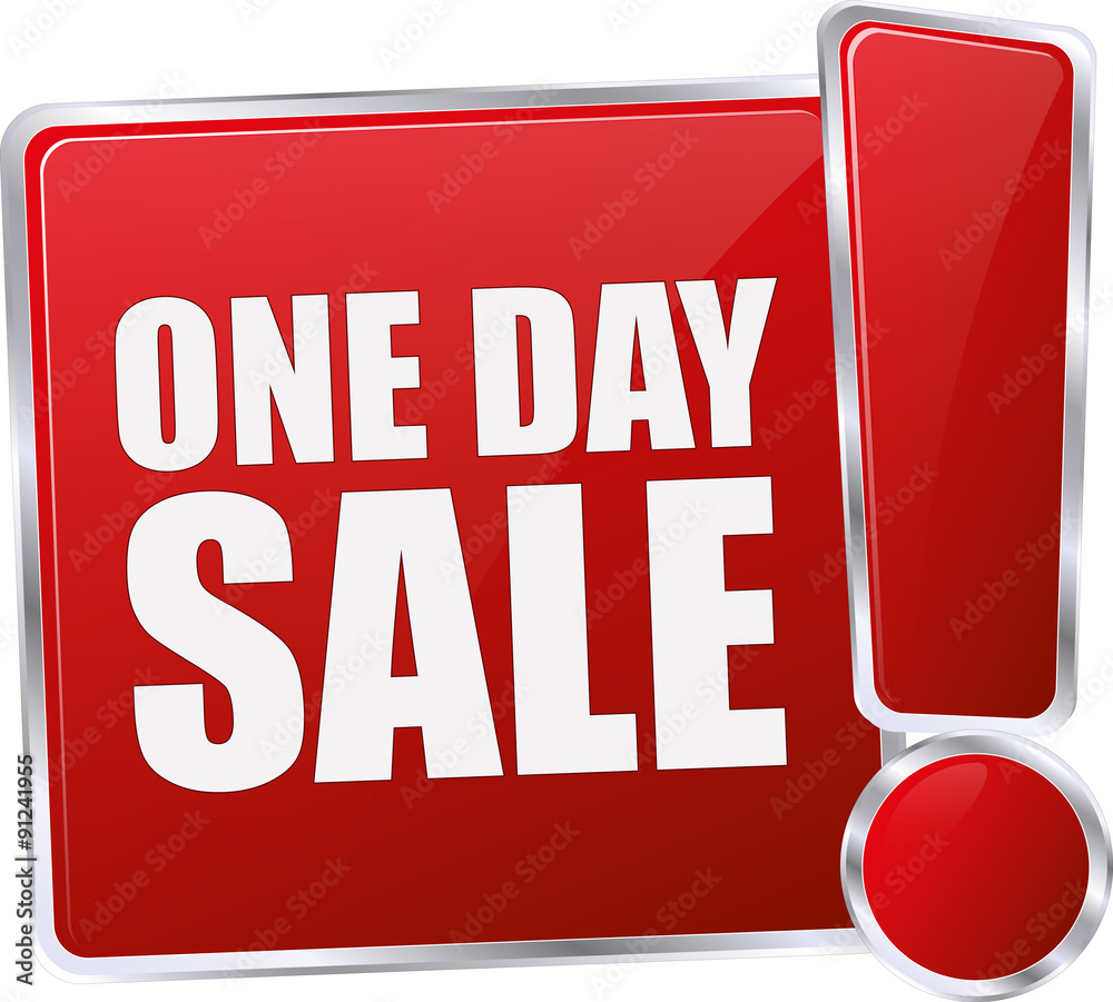 modern red one day sale sign Stock-Vektorgrafik | Adobe Stock