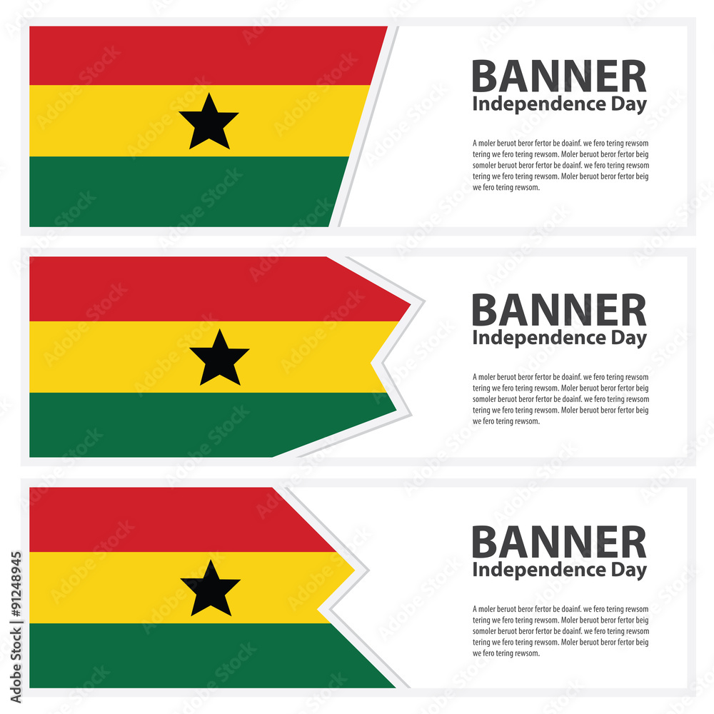ghana Flag banners collection independence day Stock Vector | Adobe Stock