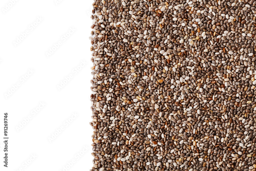 Chia seeds on white background Stock Photo | Adobe Stock