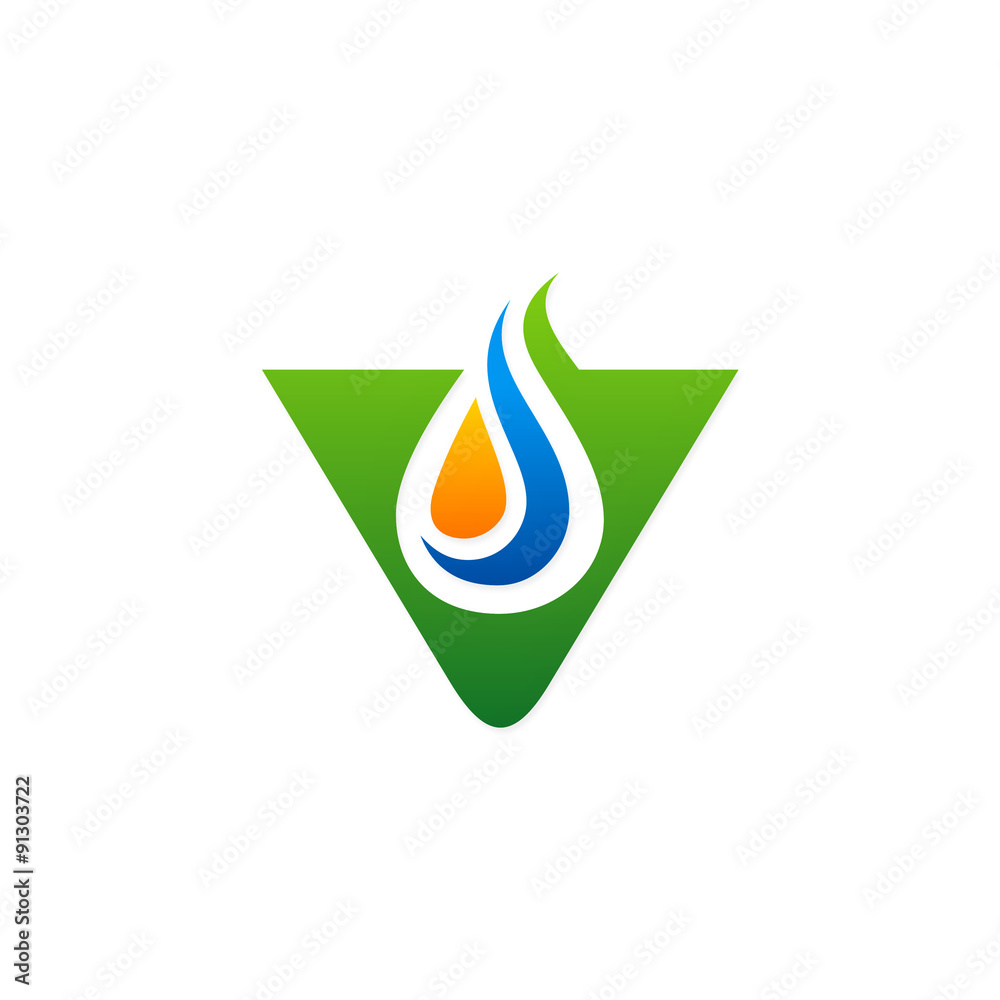 triangle droplet bio gas logo Stock-Vektorgrafik | Adobe Stock