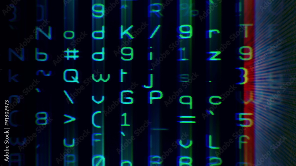 Data Storm 0307: Flashing rows of data, numbers and symbols against a ...