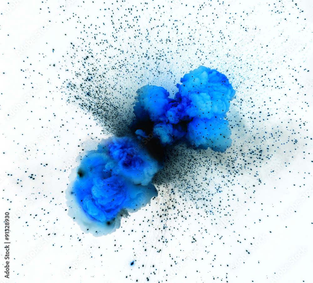 Blue explosion isolated on white background Stock Photo | Adobe Stock