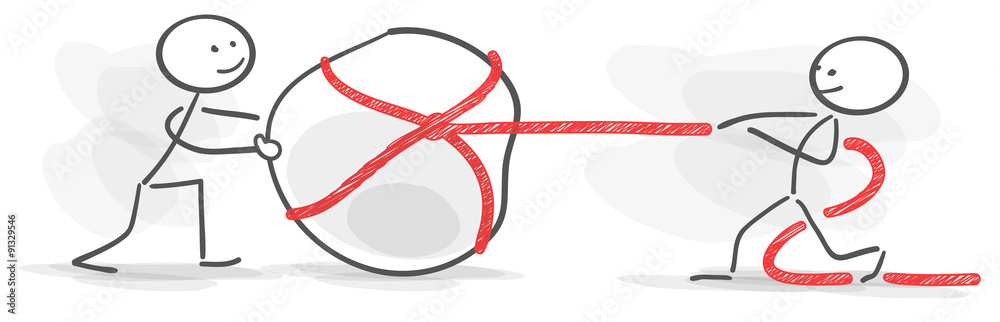 stickman teamwork stone red Stock Vector | Adobe Stock