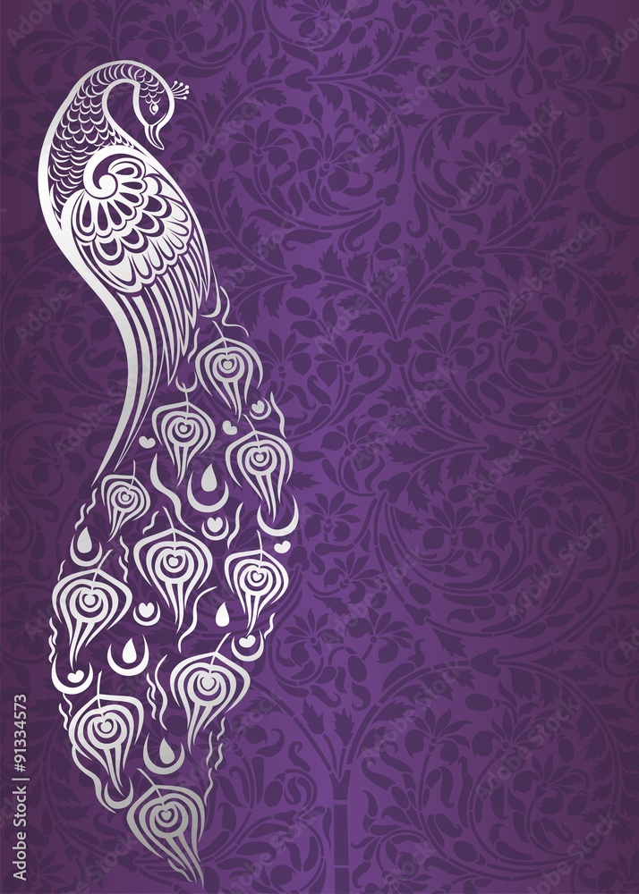 peacock, wedding card design, royal India Stock Vector | Adobe Stock