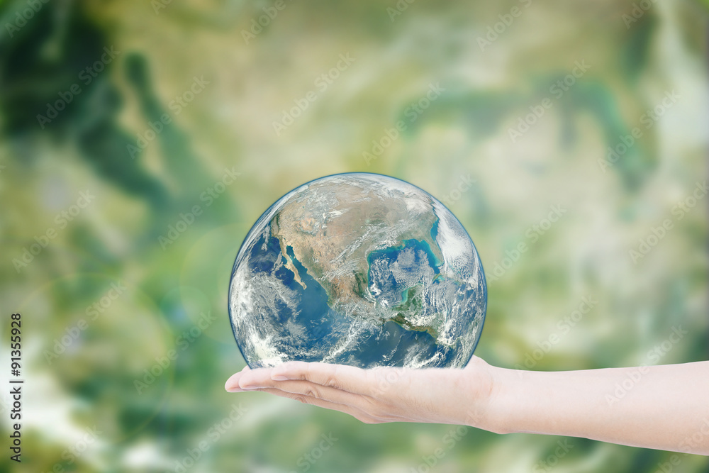 Hand giving the Earth. save the earth. Elements of this image from NASA ...