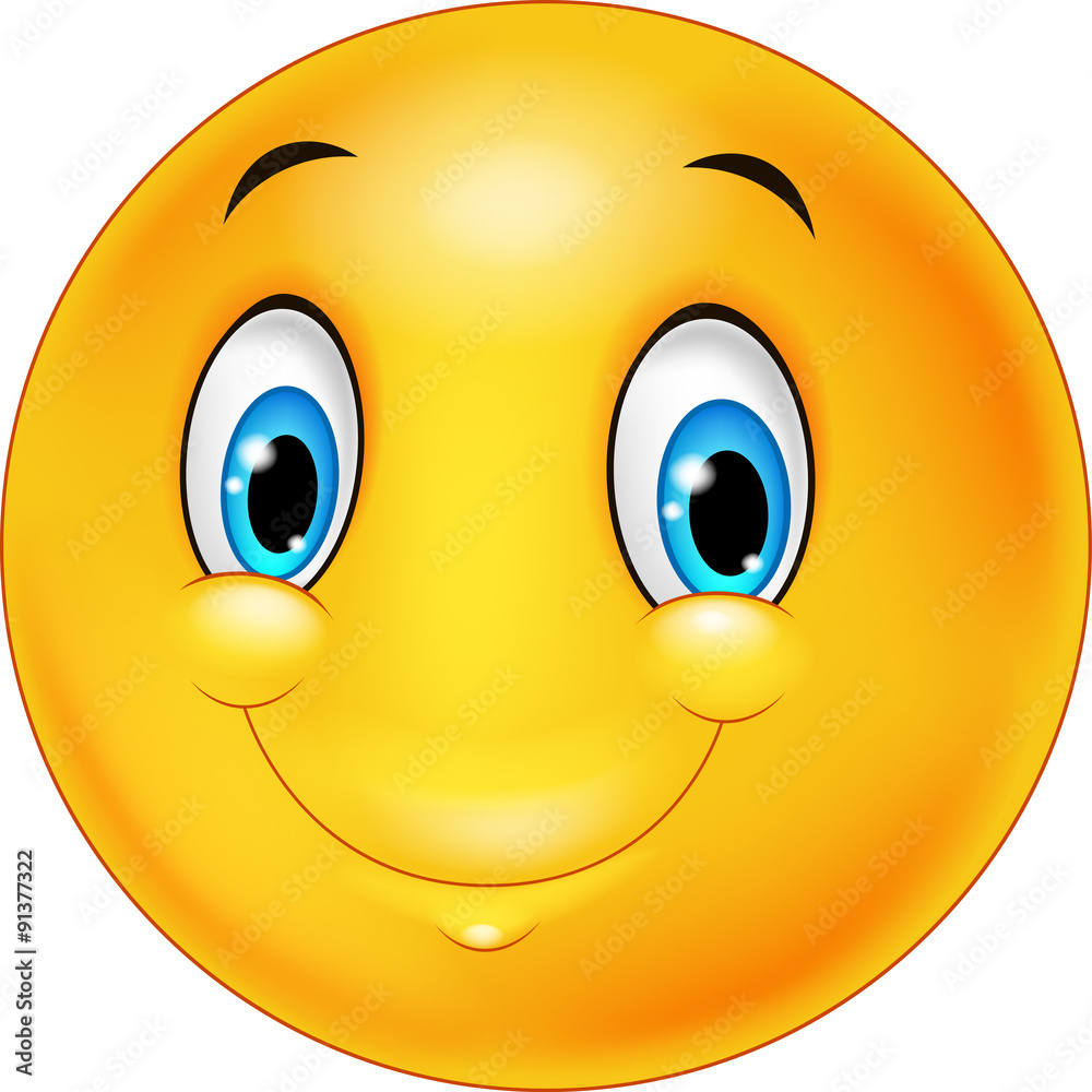 Cartoon emoticon smiling Stock Vector | Adobe Stock