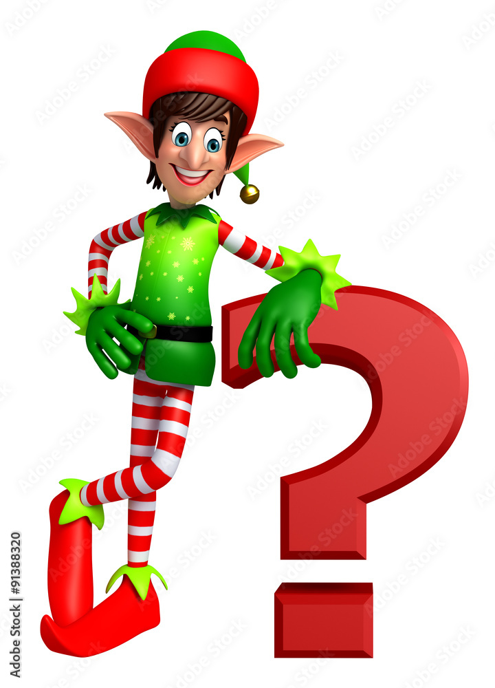Cartoon Elves with question mark sign Stock Illustration | Adobe Stock
