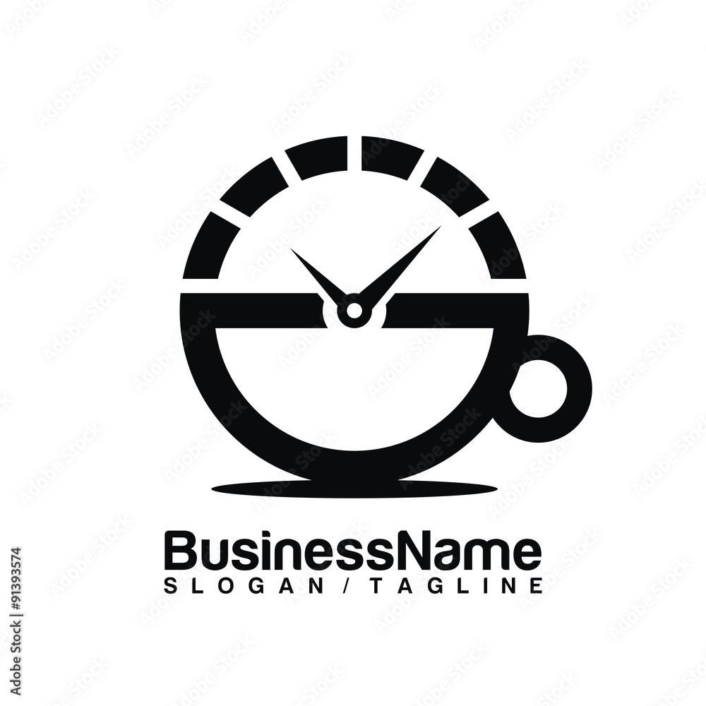 Time Clock vector logo icon Stock Vector | Adobe Stock