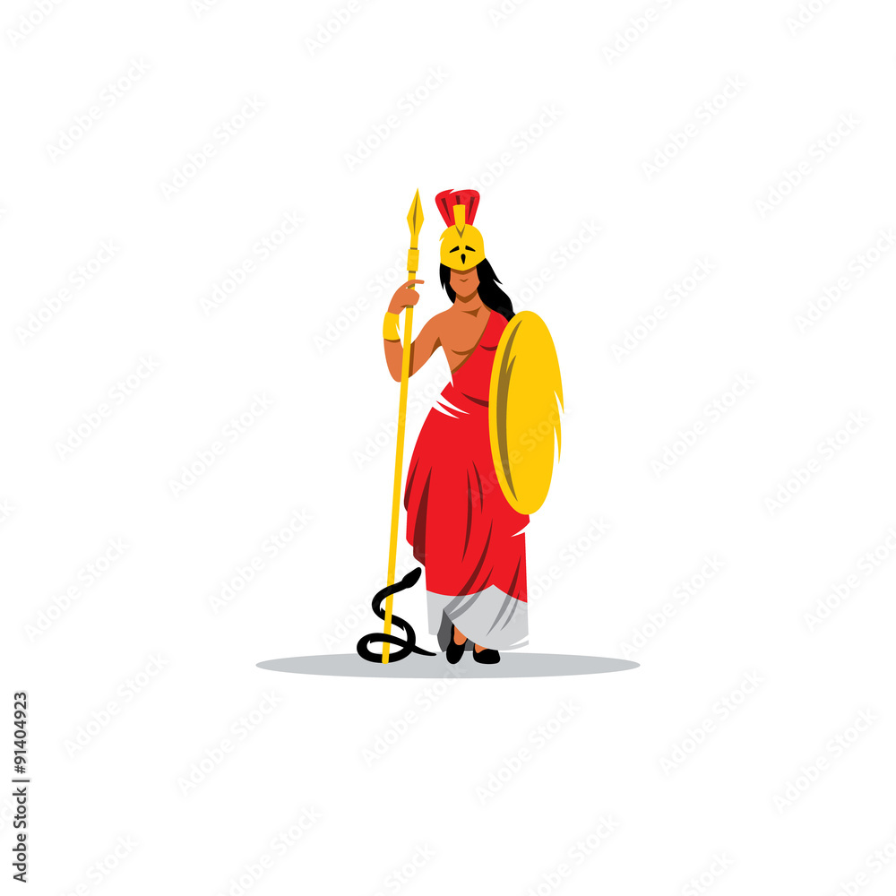 Athena sign. Mythological Greek Goddess of wisdom, war strategy ...