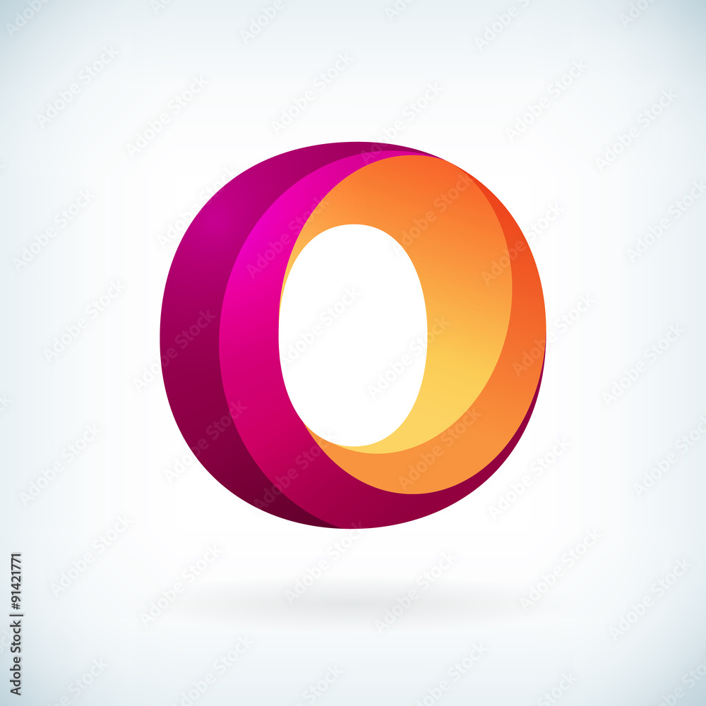 Modern twisted letter o Stock Vector | Adobe Stock