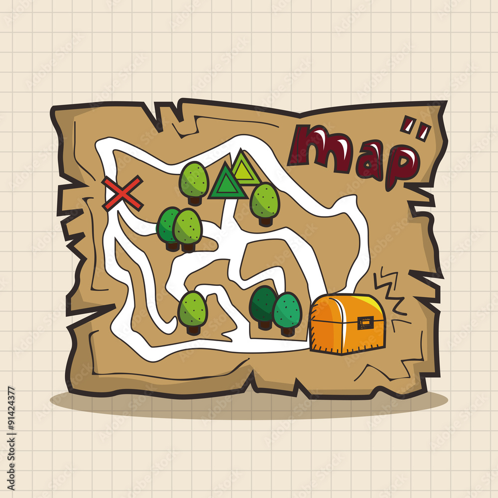 treasure map theme elements Stock Vector | Adobe Stock