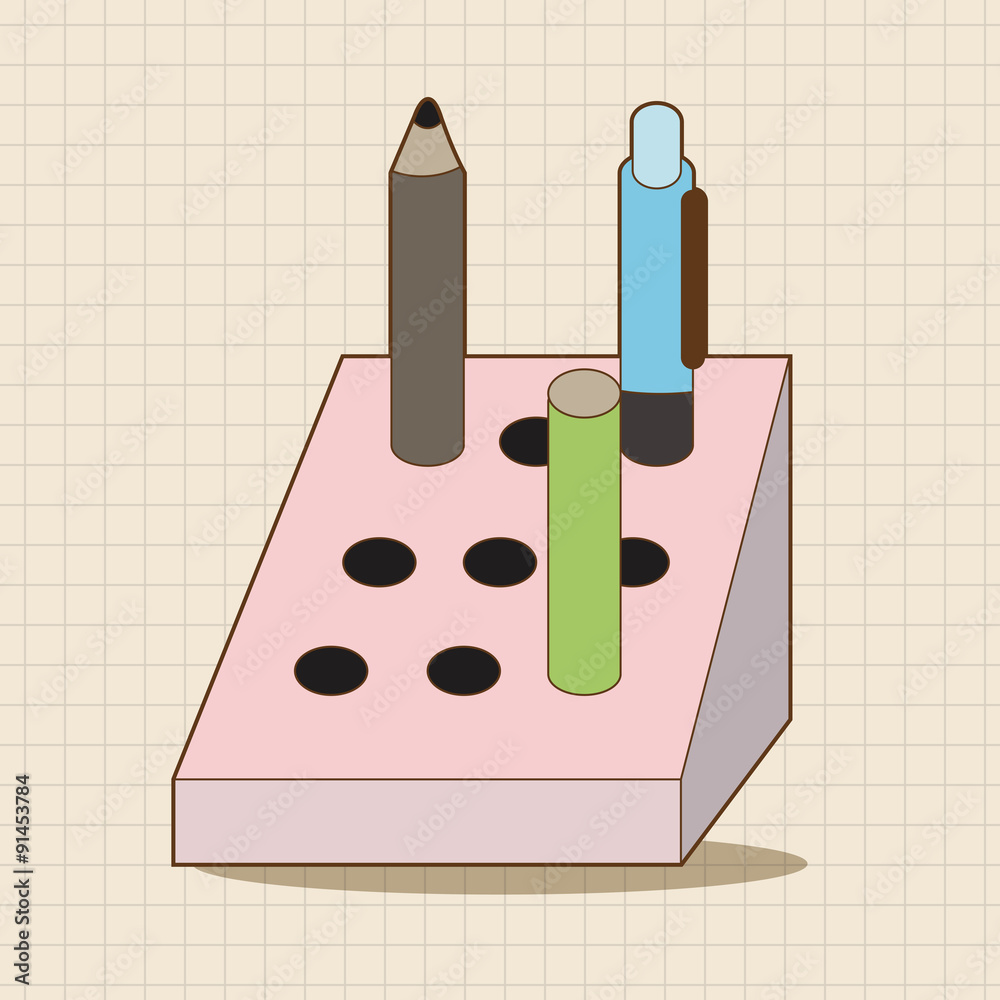 stationary pen holder theme elements vector,eps Stock Vector | Adobe Stock