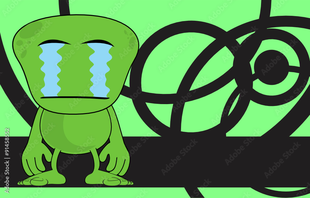 funny alien cartoon background in vector format Stock Vector | Adobe Stock