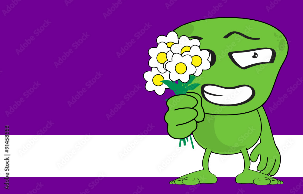 funny alien cartoon background in vector format Stock Vector | Adobe Stock