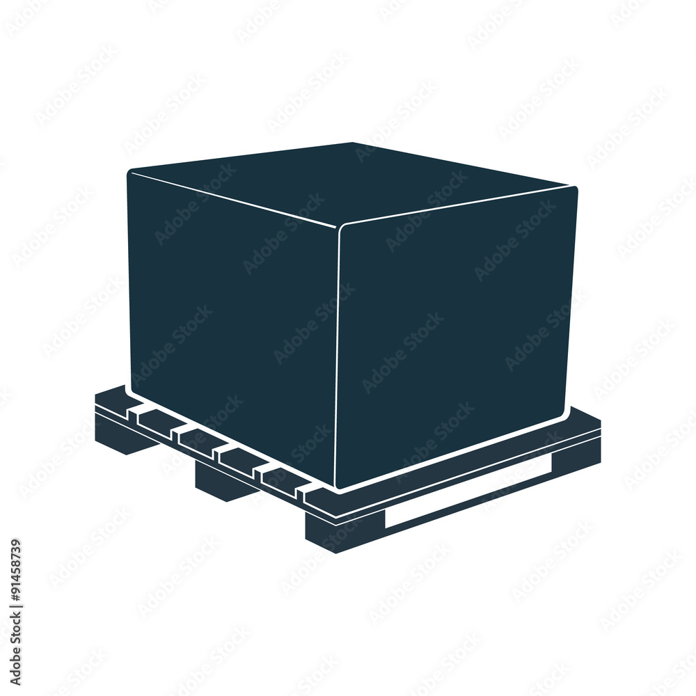 pallet box transportation packing crate loading Stock Vector | Adobe Stock