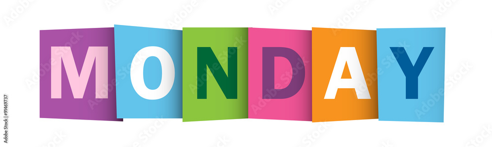 DAYS OF THE WEEK Vector Letter Icons (MONDAY) Stock Vector | Adobe Stock