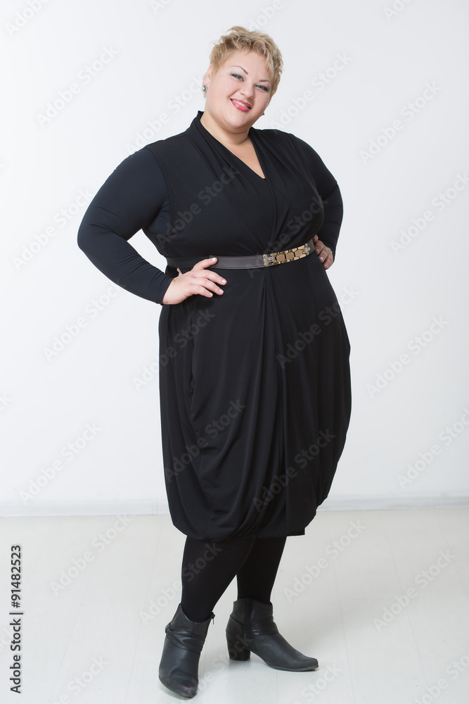 Fat woman in a beautiful dress Stock Photo | Adobe Stock