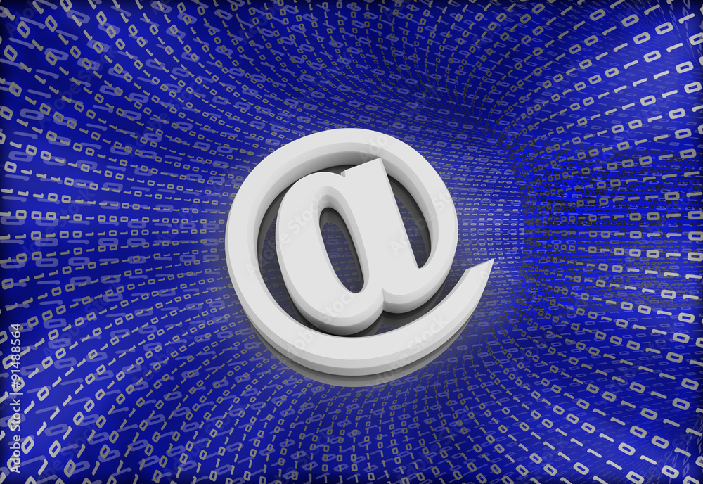 E mail Symbol with Binary code background Stock Illustration | Adobe Stock