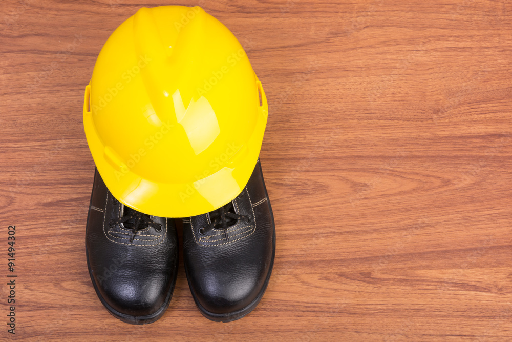 Top view safety shoes and composition of working tools Stock Photo ...