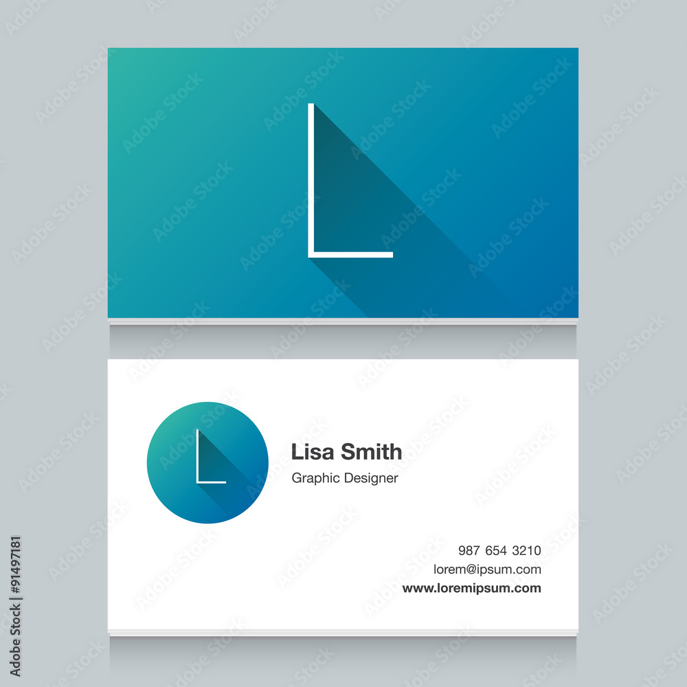 Logo alphabet letter "L", with business card template. Vector graphic ...