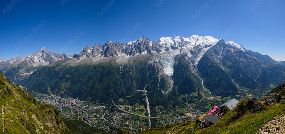 Poster Panoramique du massif du Mont-Blanc vue depuis le brevent – Wall ...