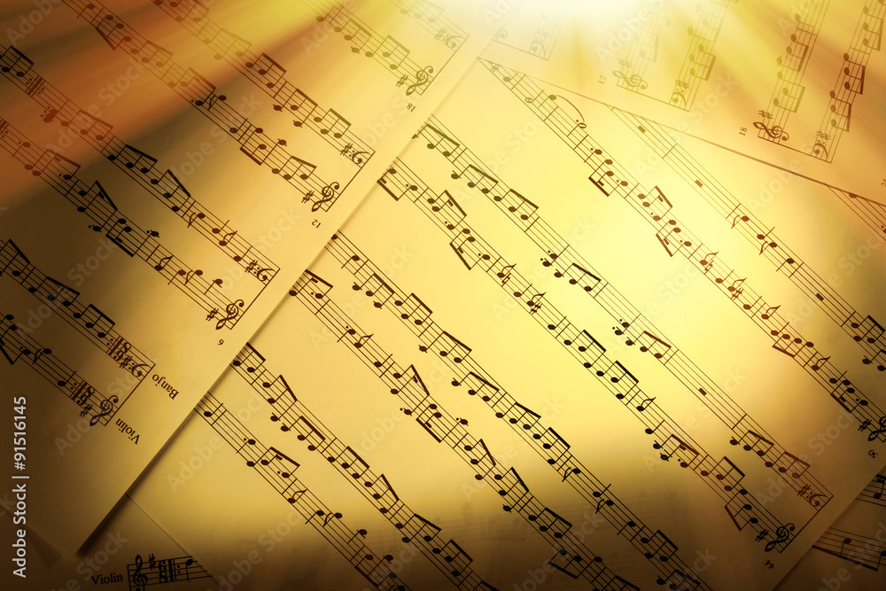 Music notes background Stock Photo | Adobe Stock