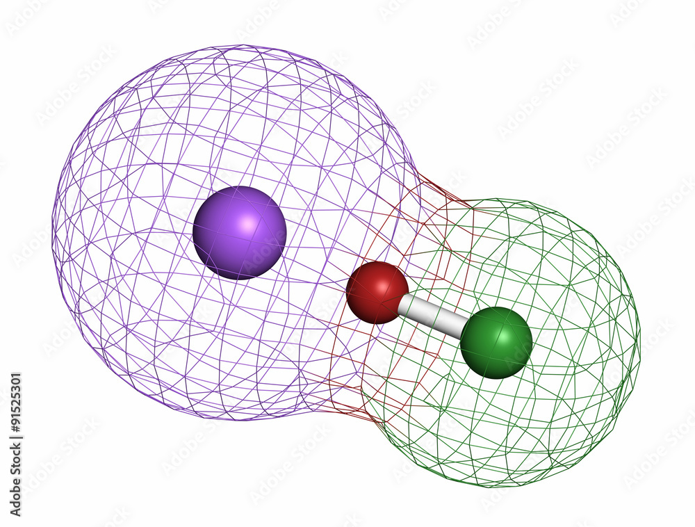 Sodium hypochlorite (NaOCl) molecule. Stock Illustration | Adobe Stock