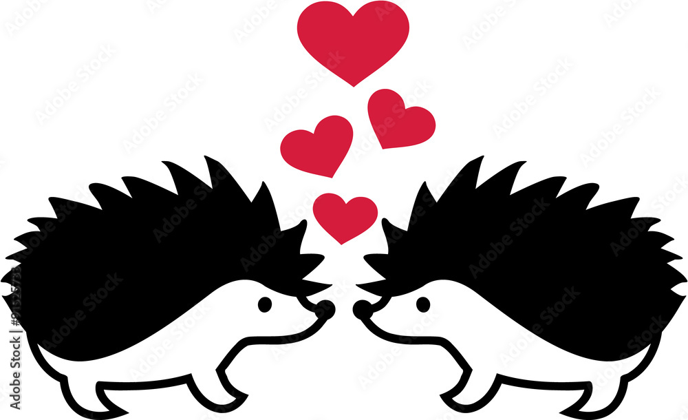 Hedgehogs in love Stock Vector | Adobe Stock