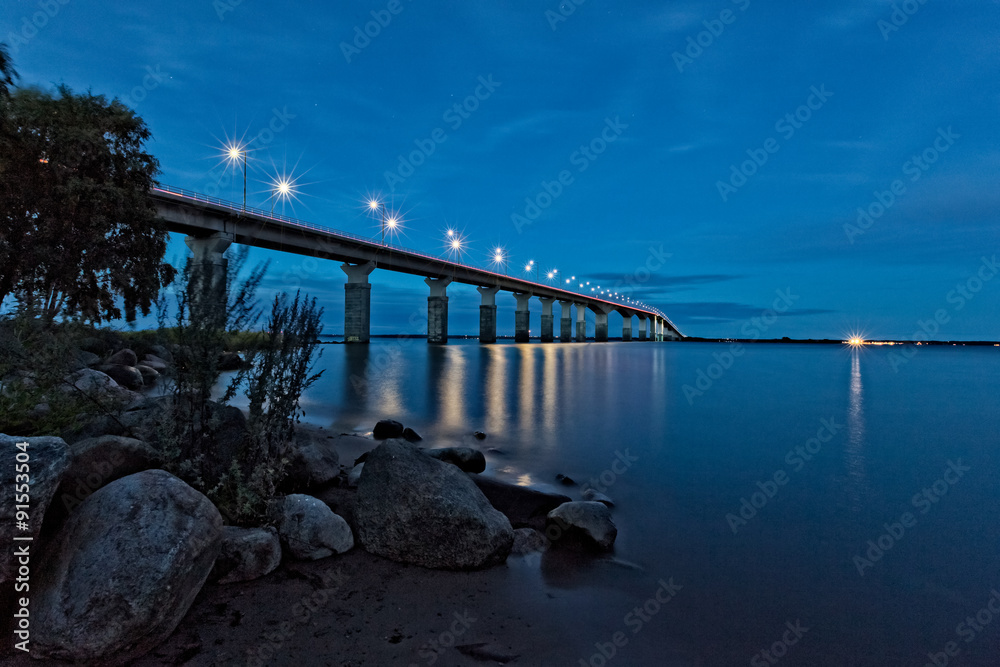 Öland Bridge @ Night, Oland (Öland) island, Sweden Stock Photo | Adobe ...