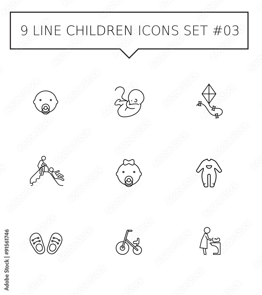 Children icon set 3 Stock Vector | Adobe Stock