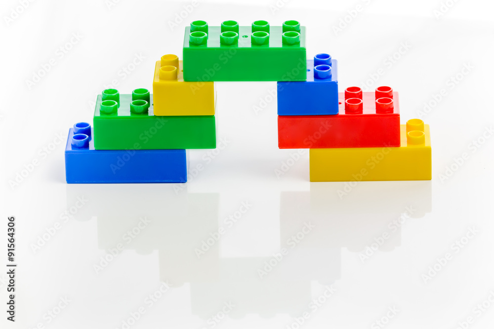 Colorful plastic bricks Stock Photo | Adobe Stock