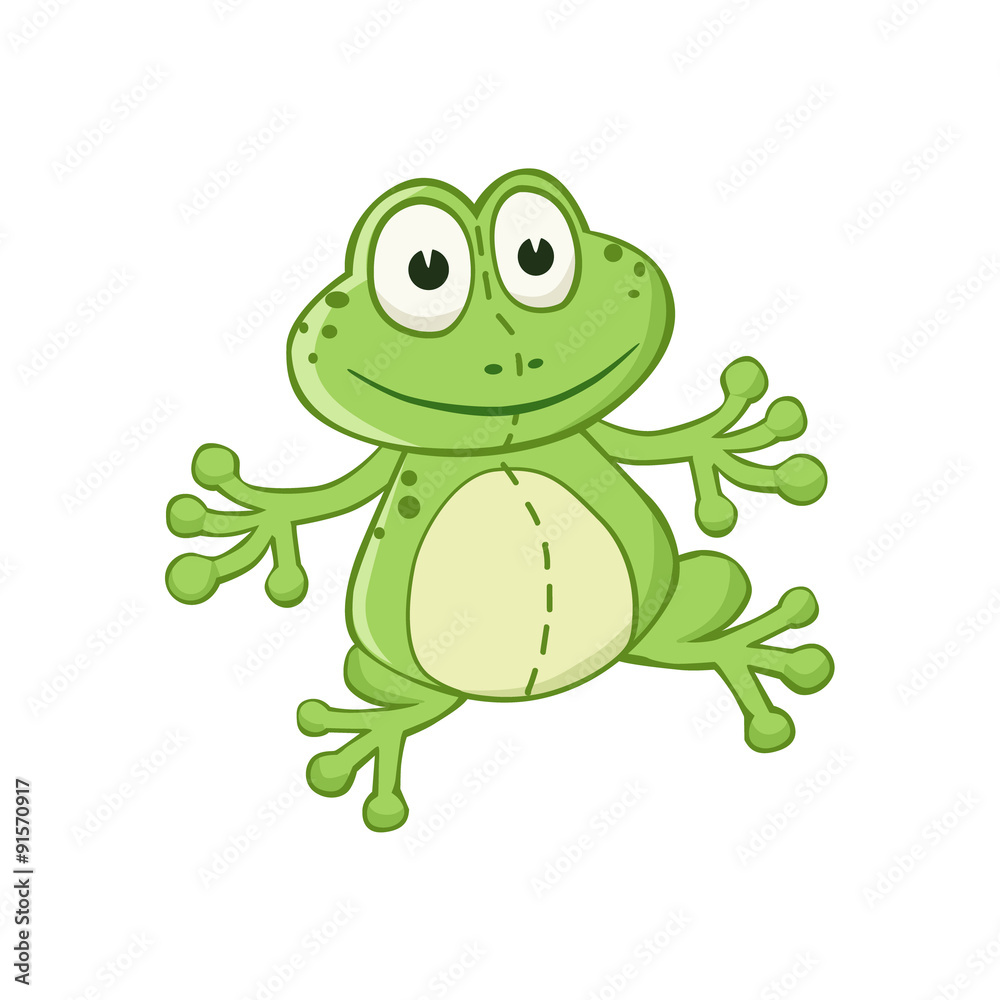 Cartoon frog character. Stuffed toy. Stock Vector | Adobe Stock