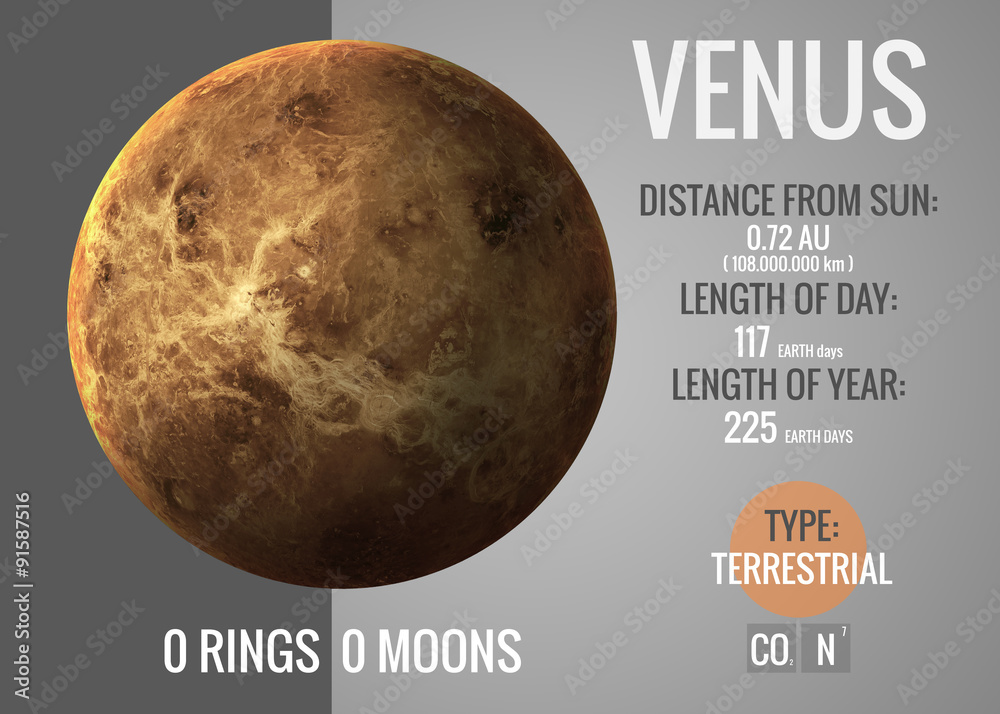 Venus - Infographic presents one of the solar system planet Stock ...