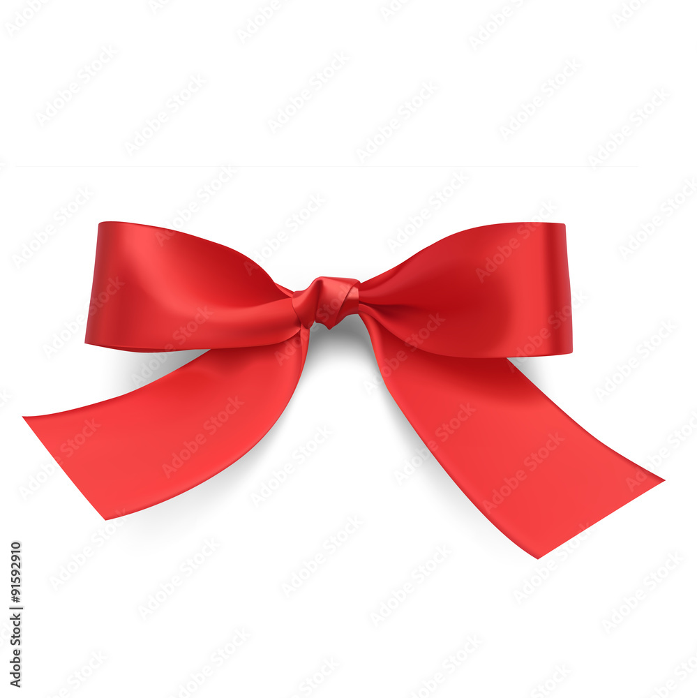 Red bow. Vector illustration on white background. Stock Vector | Adobe ...