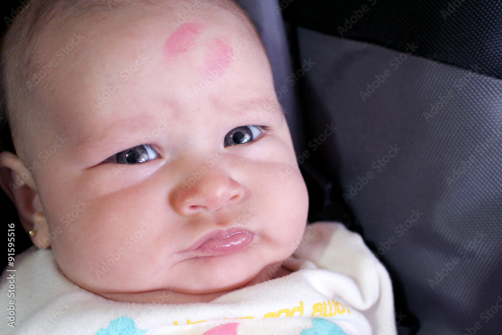 Baby Kiss on the Forehead Stock Photo | Adobe Stock