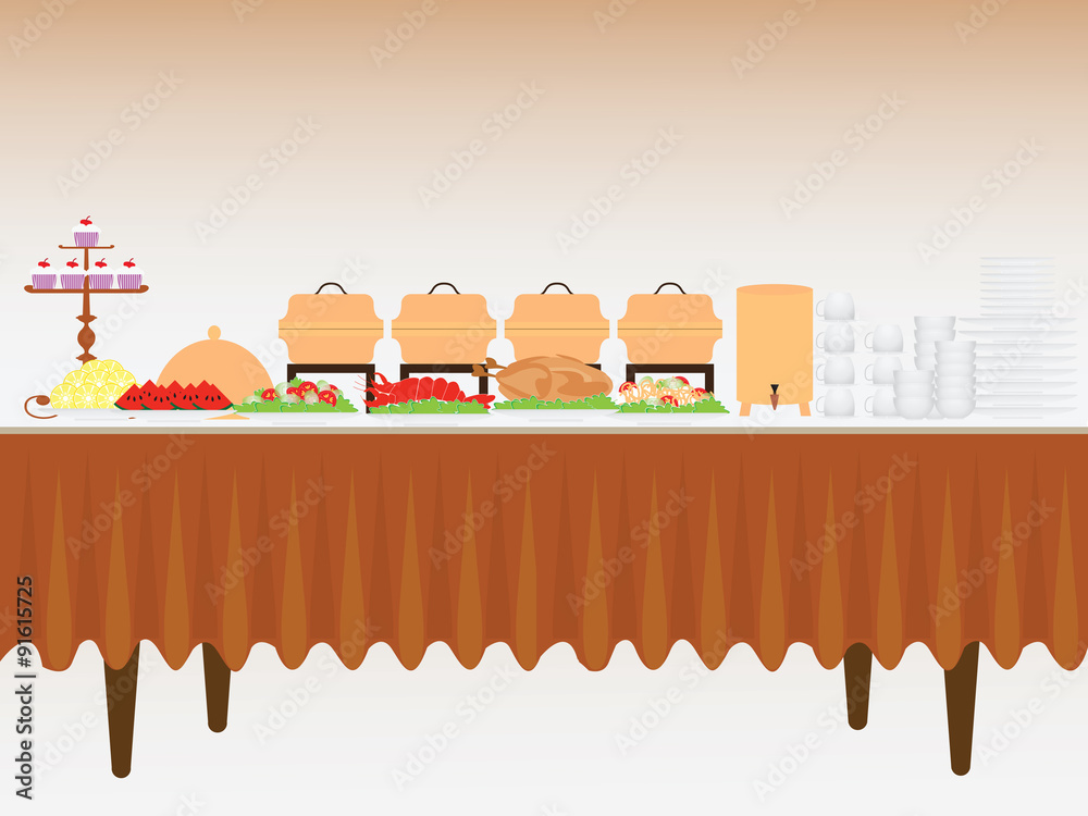 Buffet table. Stock Vector | Adobe Stock