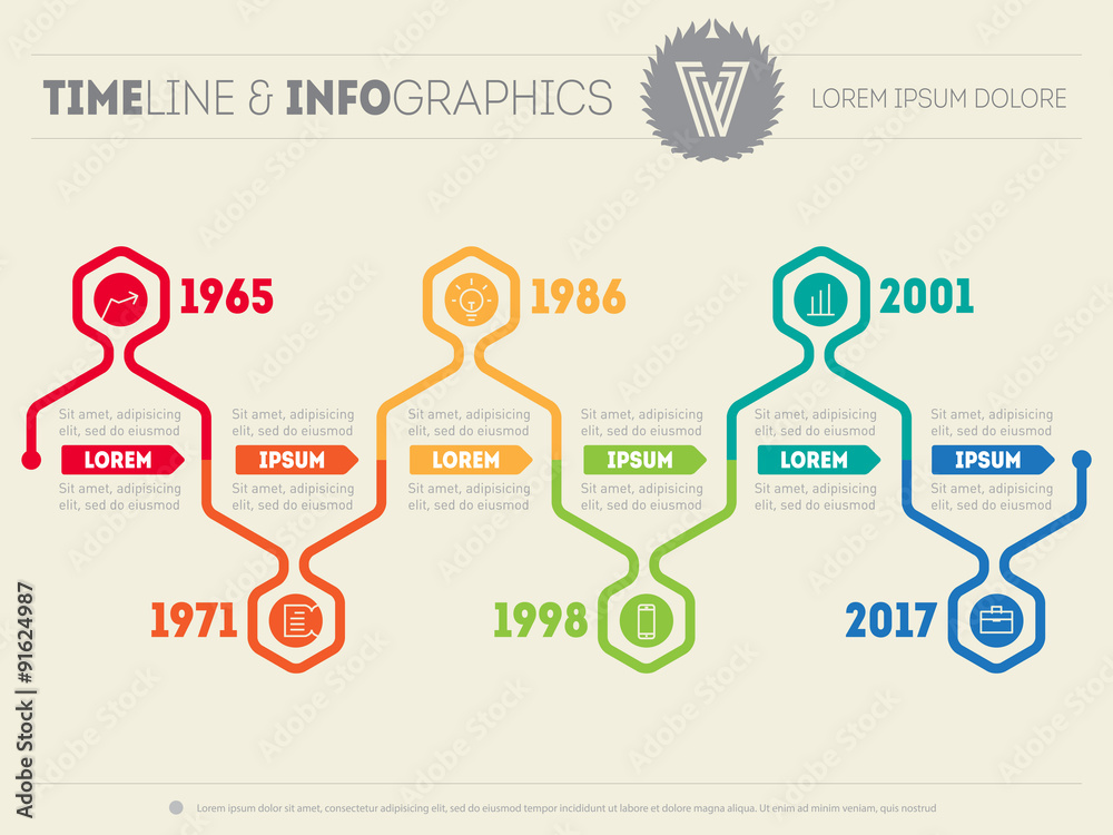 Horizontal Infographic timelines. Vector web template for presen Stock ...