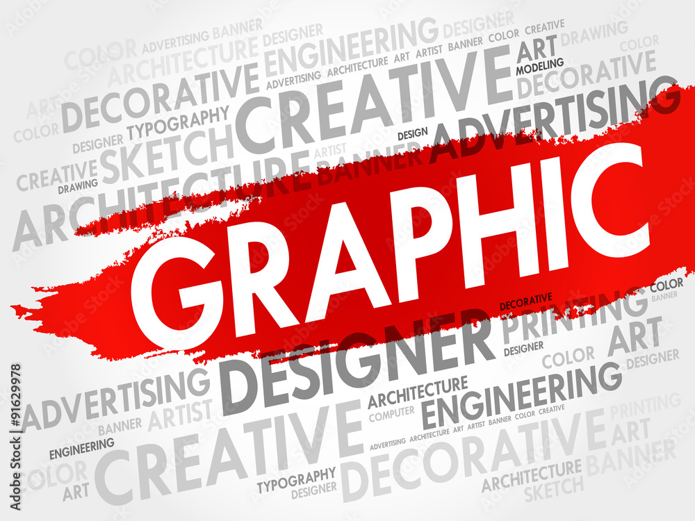 GRAPHIC word cloud concept Stock Vector | Adobe Stock