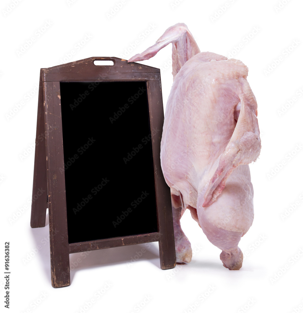 Raw Whole Chicken Standing