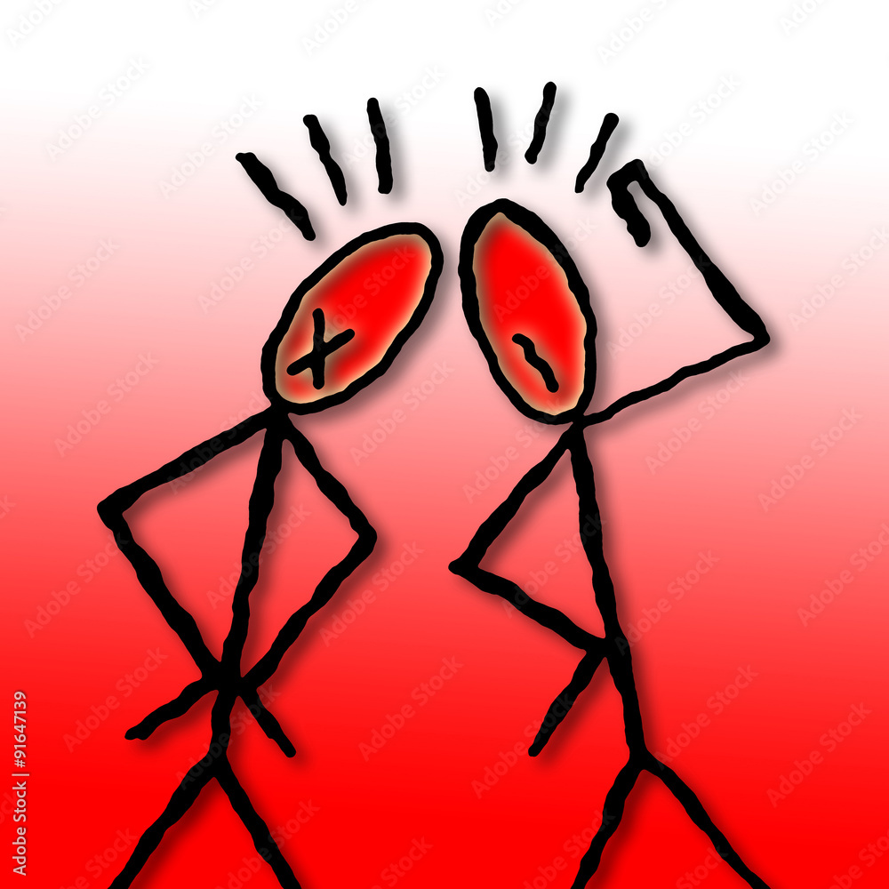 Two people are arguing - conceptual illustration drawn freehand Stock ...