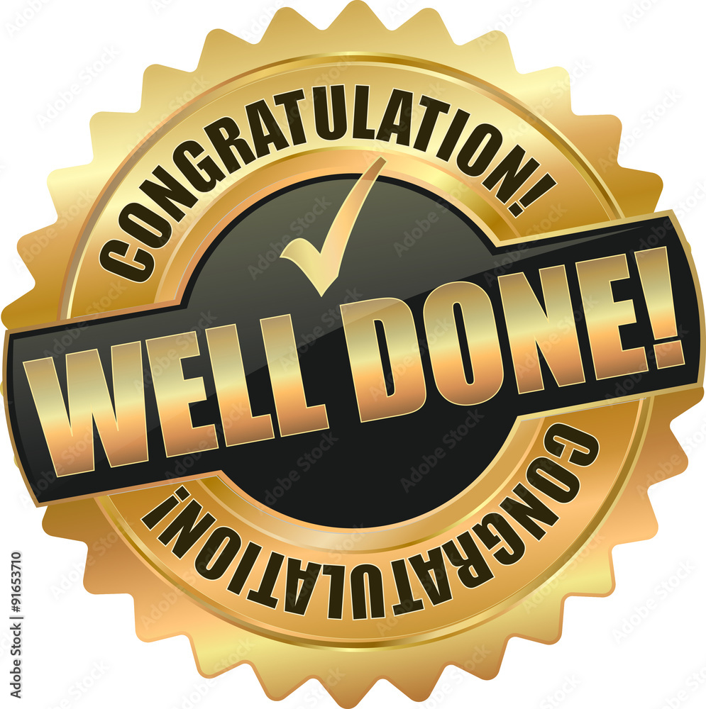 golden shiny vintage well done *3D vector icon seal sign 素材庫向量圖 | Adobe ...