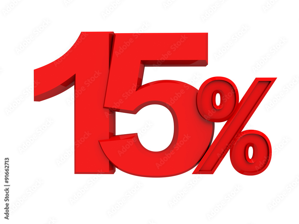 red sign 15 percent Stock Illustration | Adobe Stock