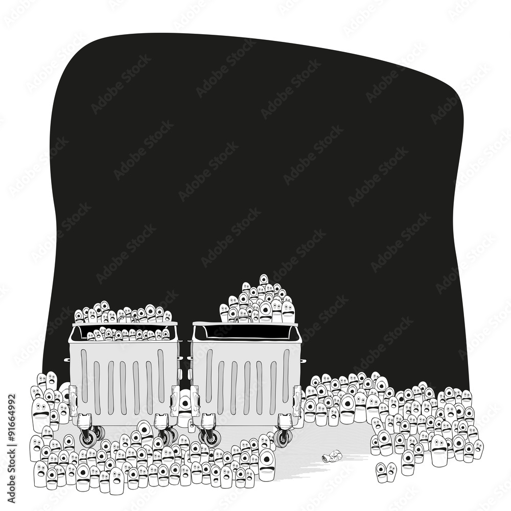 Trash monsters printable poster Stock Vector | Adobe Stock