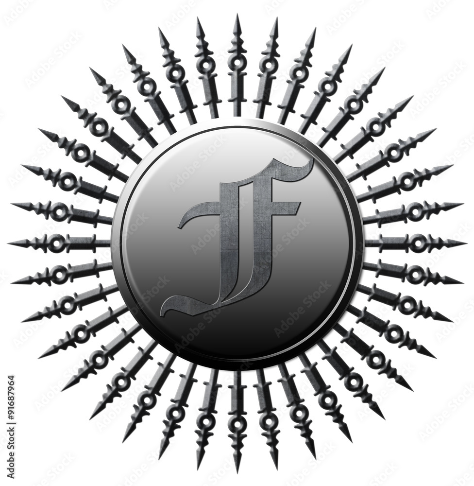 Escudo com lanças letra F Stock Illustration | Adobe Stock