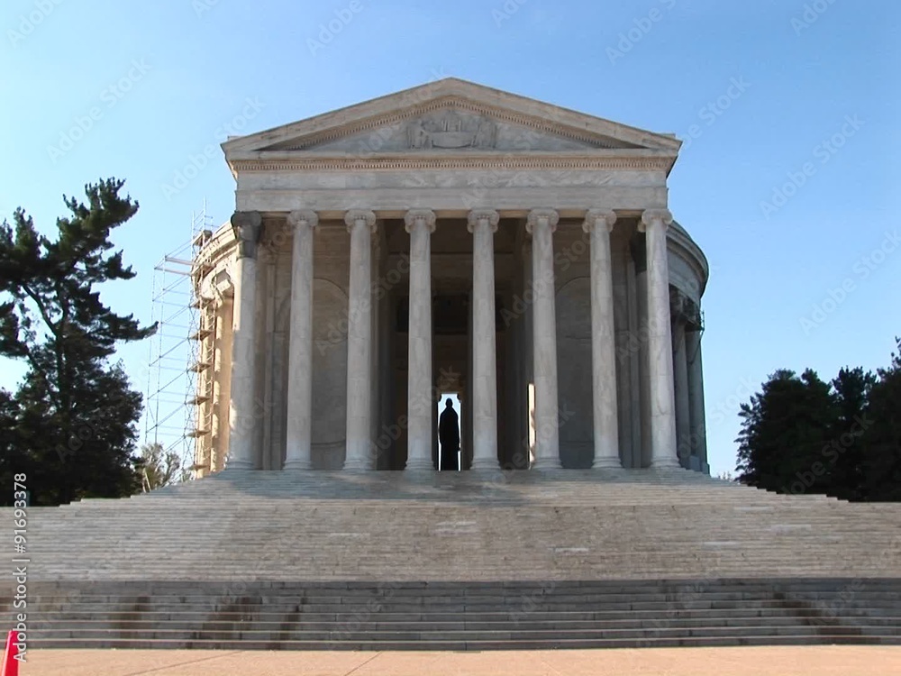 A statue of Thomas Jefferson is seen standing inside the Jefferson ...