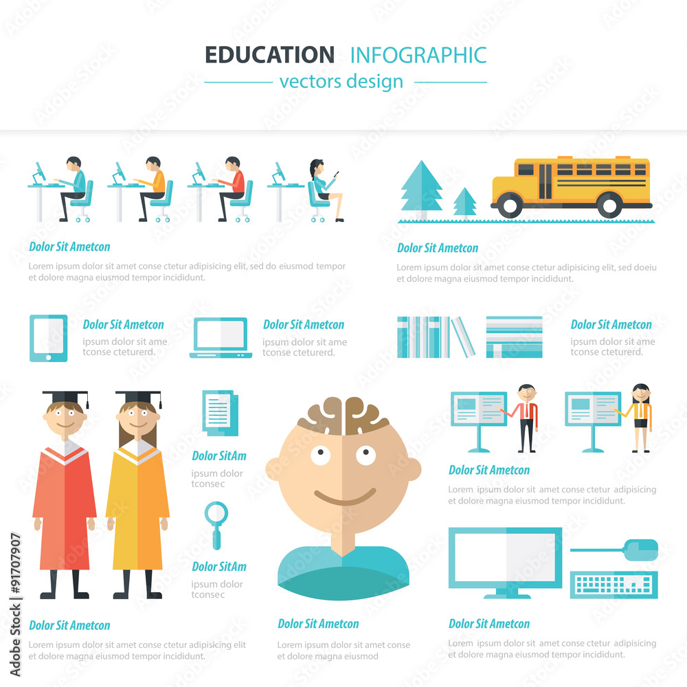 Infographic education template design . concept vector illustrat Stock ...
