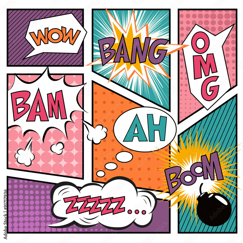 comic. Design elements. vector illustration Stock Illustration | Adobe ...