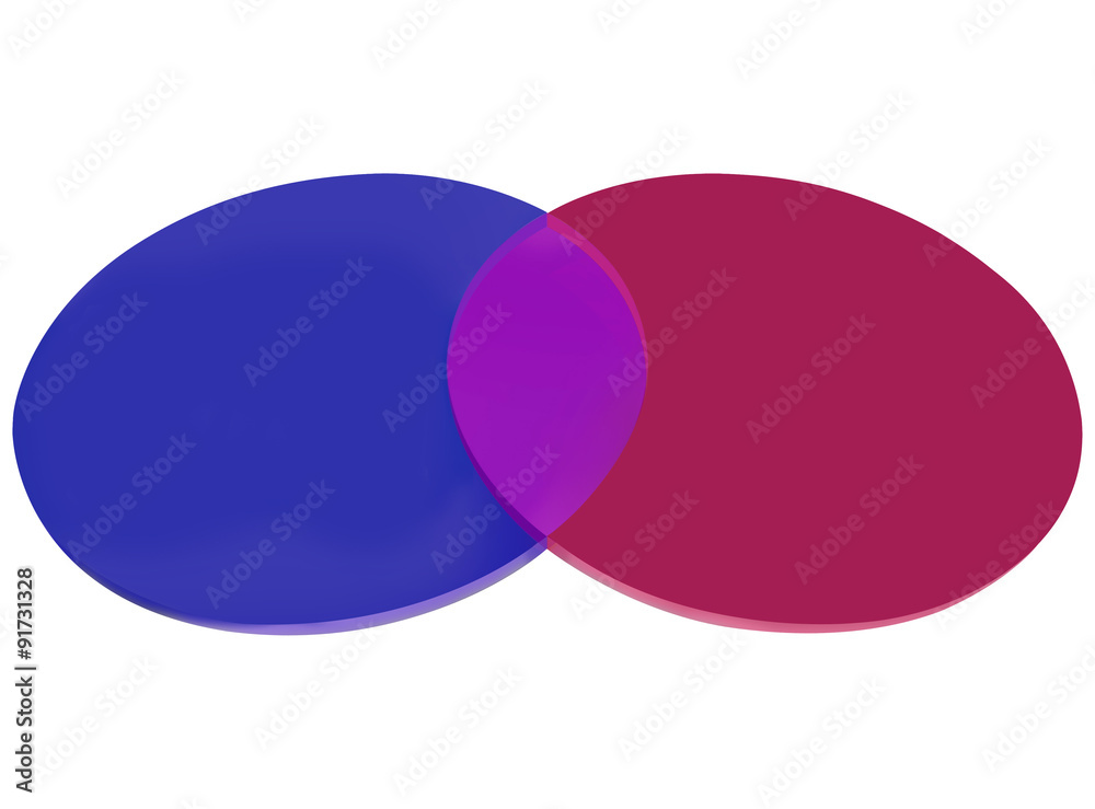 Red Blue Venn Diagram Two Circles Overlapping Stock Illustration ...