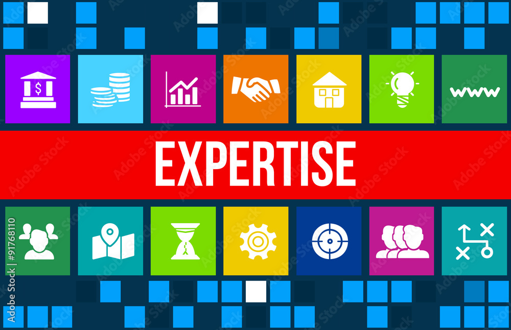Expertise concept image with business icons and copyspace Stock ...