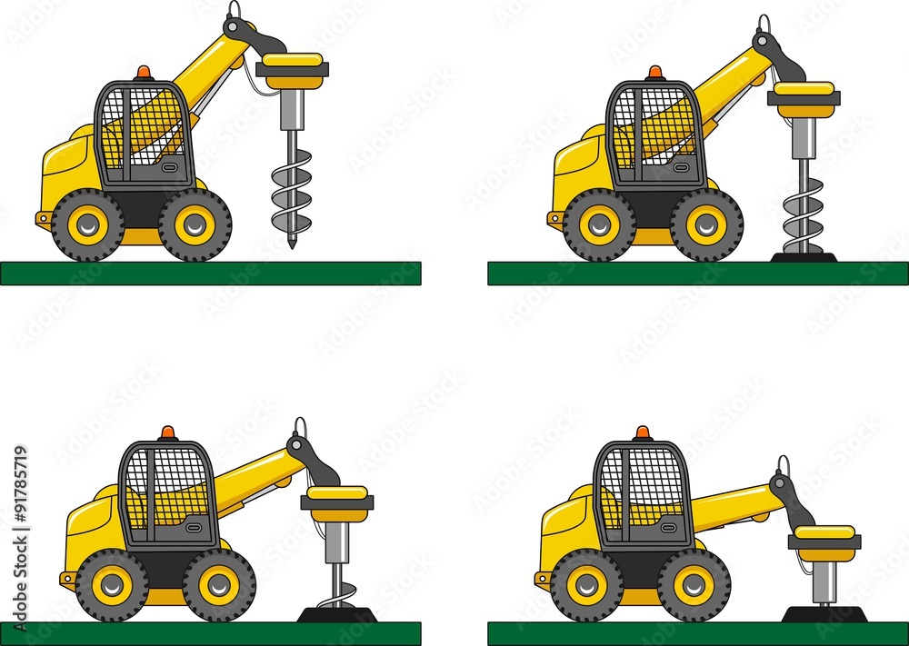 Drilling equipment. Heavy construction machines. Vector Stock Vector ...